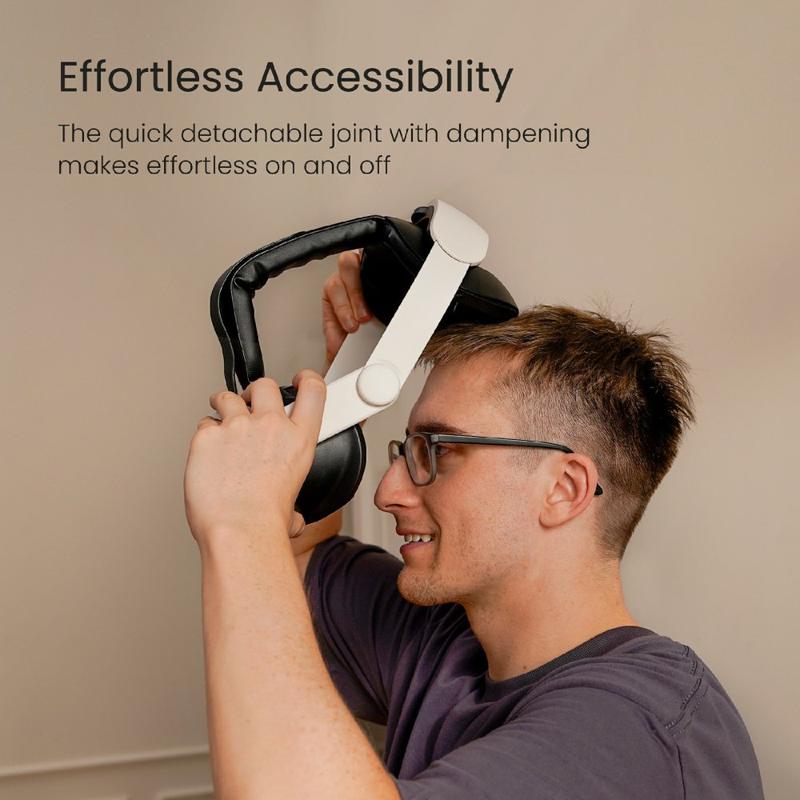 KIWI Design K4-QS02 VR-hodestropp for Meta Quest 3/3S - hvit / svart